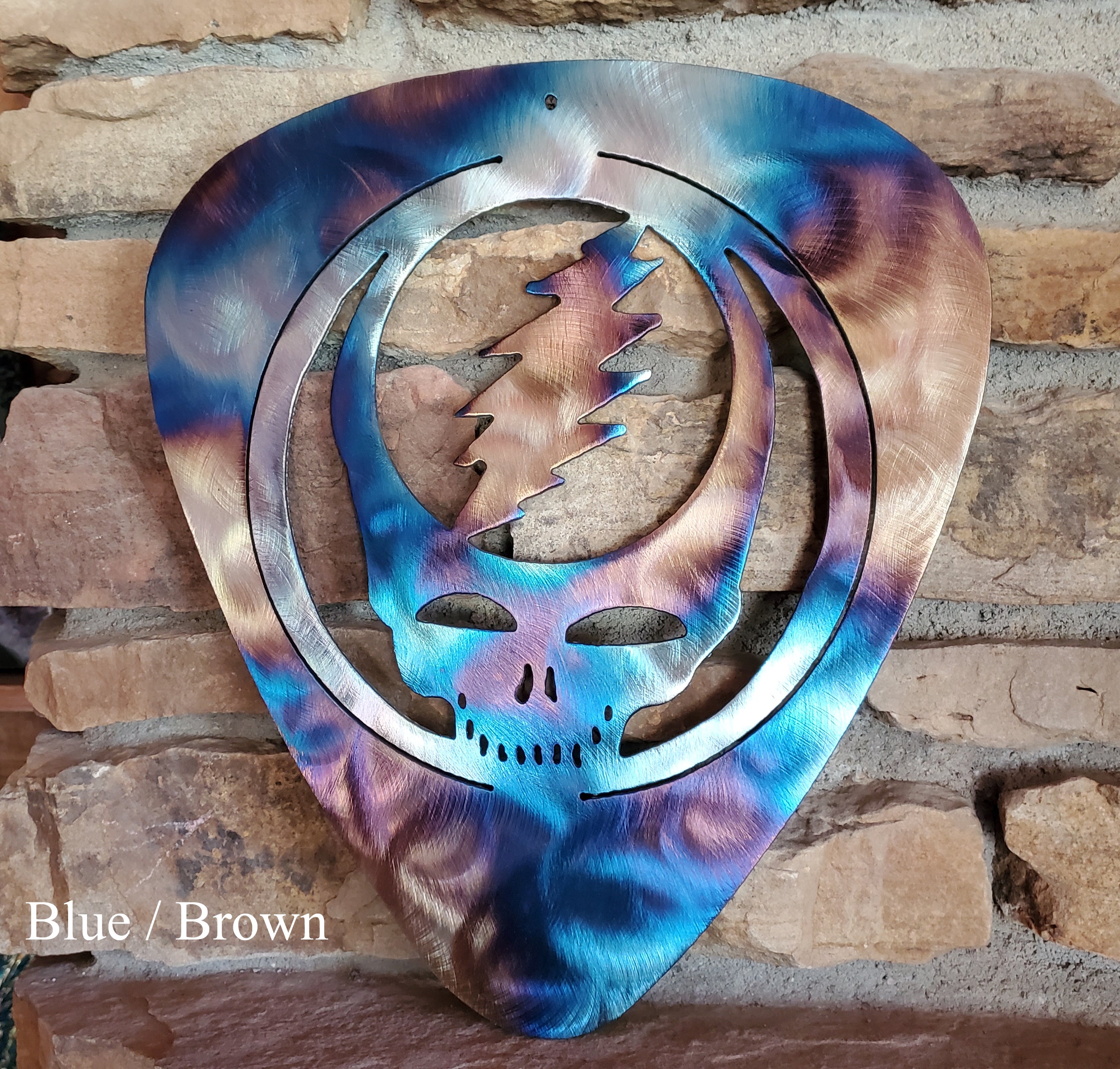 Grateful Dead Steal Your Face Guitar Pick Metal Art – Mountain Metal Arts