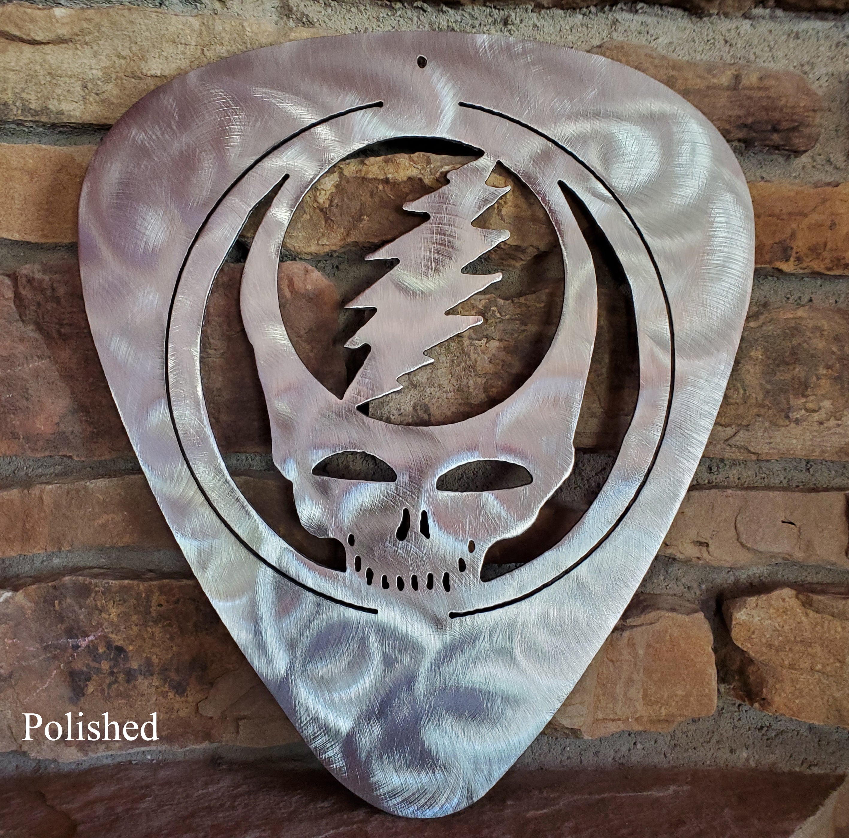 Grateful Dead Steal Your Face Guitar Pick Metal Art – Mountain Metal Arts